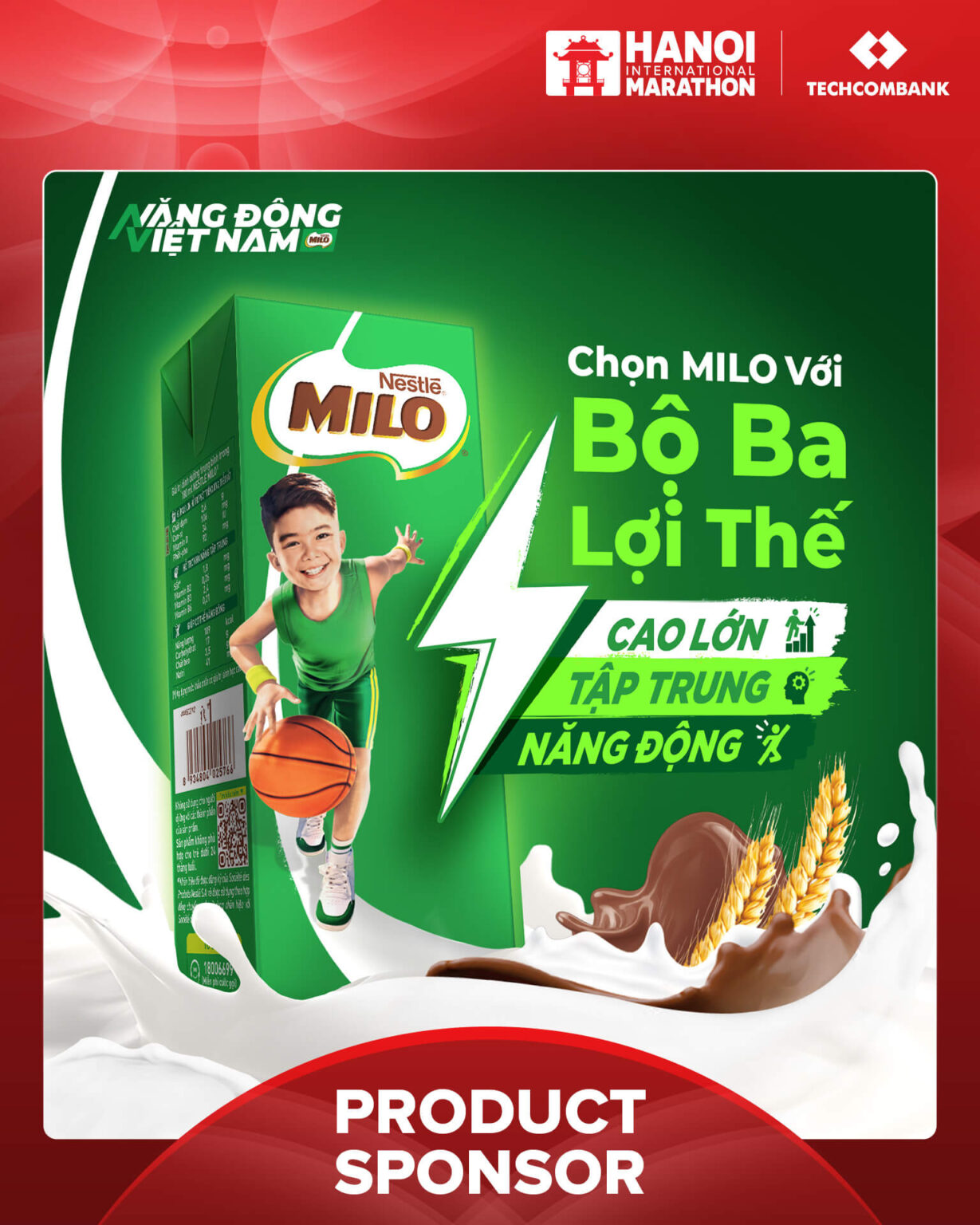 Cùng MILO tiếp sức tại Giải Marathon Quốc tế Hà Nội Techcombank Mùa thứ ...